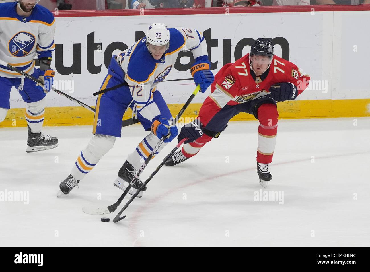 Buffalo Sabres center Tage Thompson (72) and Florida Panthers ...