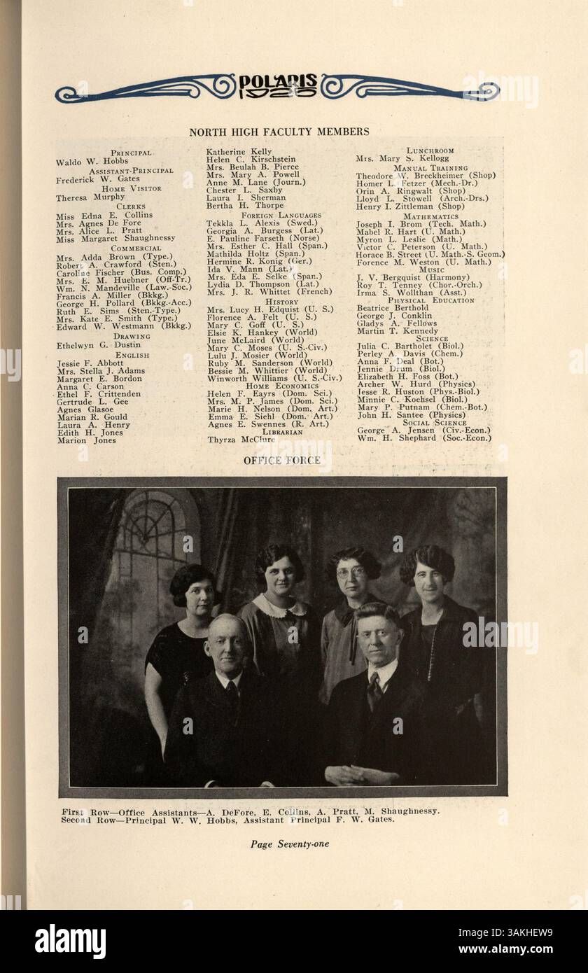 The 'Polaris' yearbook from North High School in 1925 highlights the ...