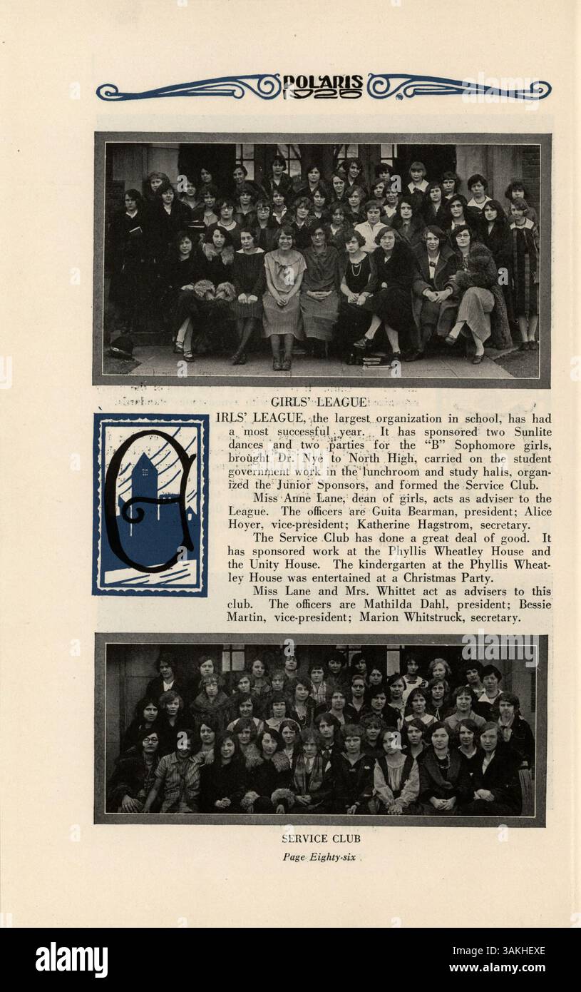 The 1925 'Polaris' yearbook from North High School showcases students ...