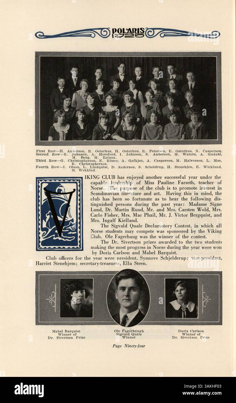 The 1925 'Polaris' yearbook from North High School captures key moments ...