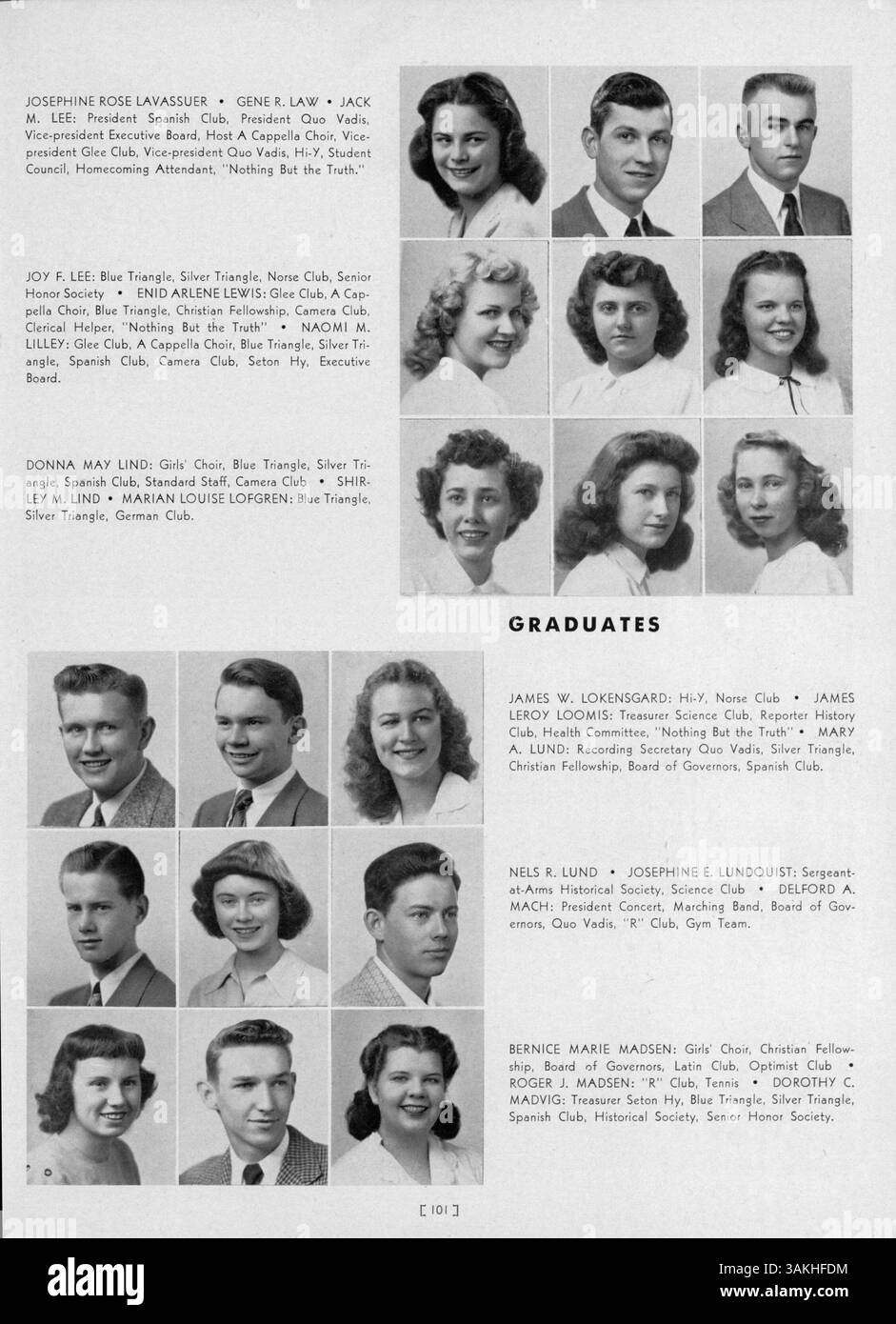 The 1947 Sagamore yearbook from Roosevelt High School records the ...