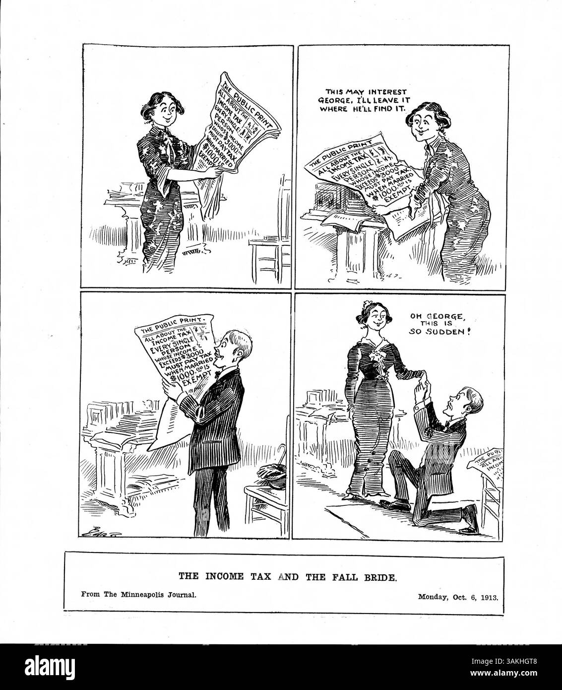 This comic strip humorously portrays a woman reading about the new ...