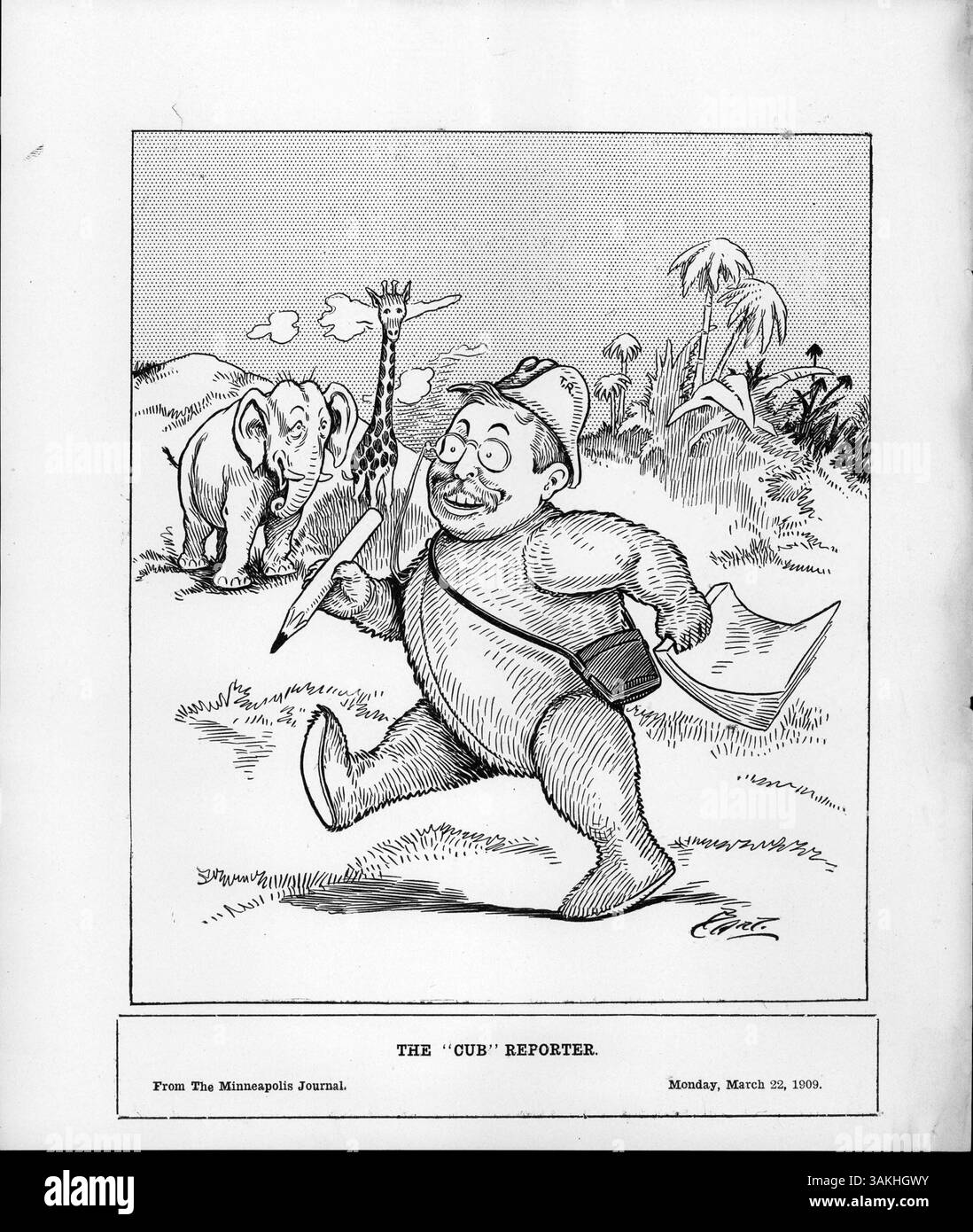 The 'Cub' Reporter, a depiction of Theodore Roosevelt as a teddy bear ...