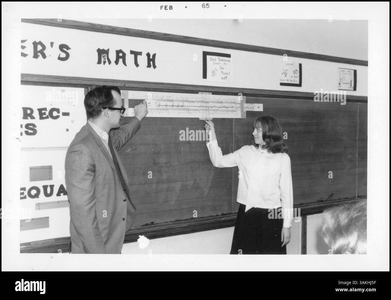 A slide rule used for teaching mathematics in modern classrooms, as ...