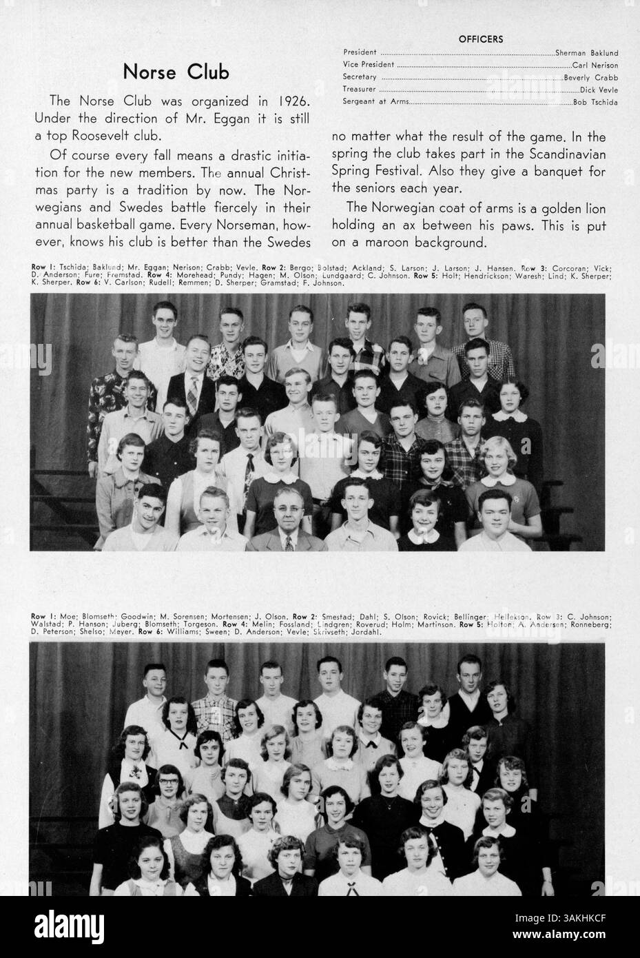 The 1952 '52 Sagamore' yearbook of Roosevelt High School highlights the students, teachers ...