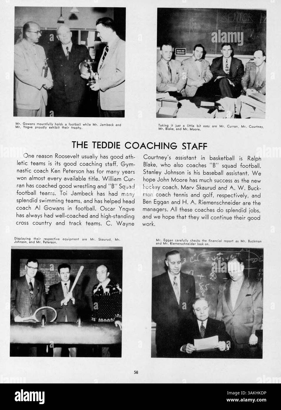 The 1952 Sagamore Yearbook from Roosevelt High School highlights the ...