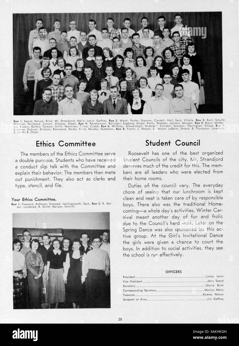 The 1952 Sagamore Yearbook from Roosevelt High School captures the ...