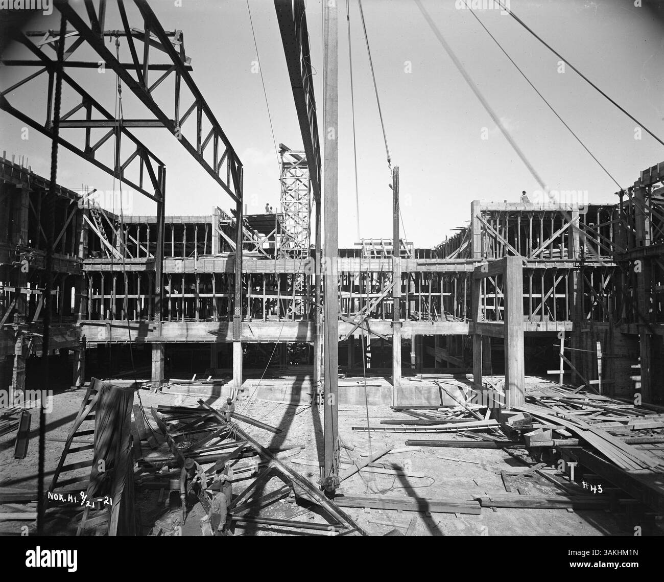 The Roosevelt High School building under construction in the early ...