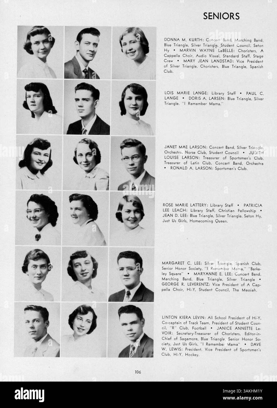The 1952 edition of Roosevelt High School's '52 Sagamore' yearbook ...