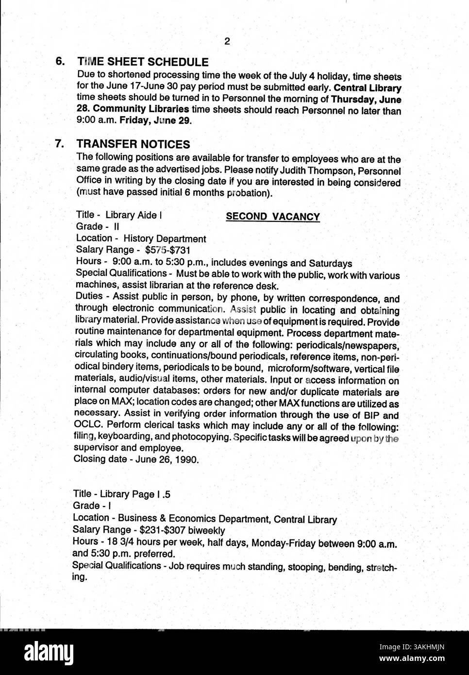 This weekly bulletin from the Minneapolis Public Library in 1990 ...