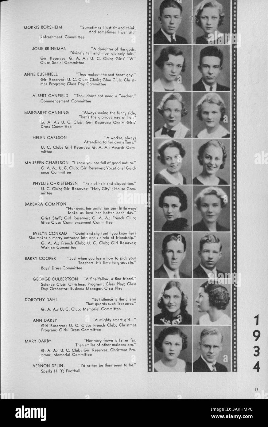 The 'Wahian' yearbook from Washburn High School in 1934 highlights ...