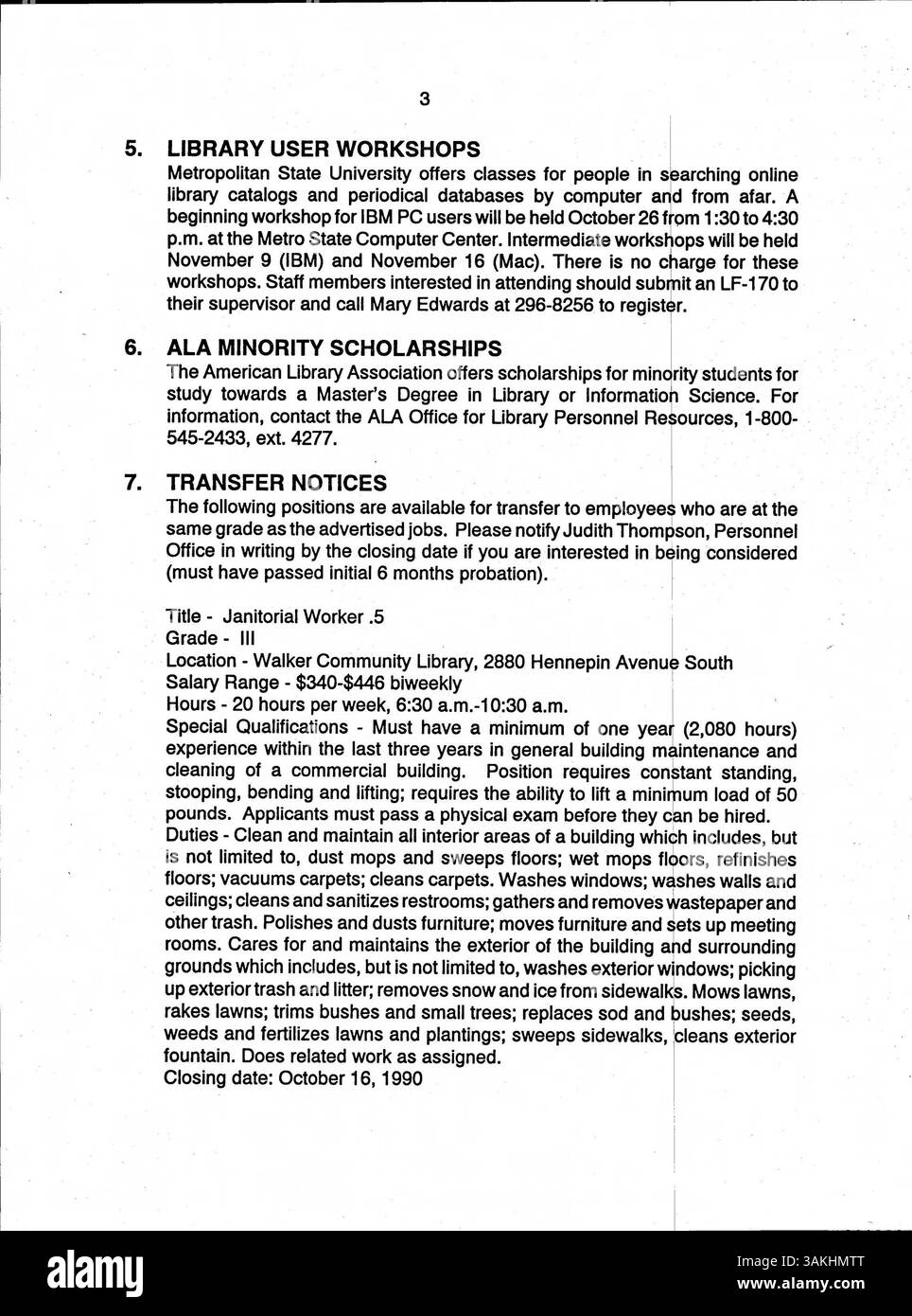 The 1990 Minneapolis Public Library Official Bulletin is a weekly ...