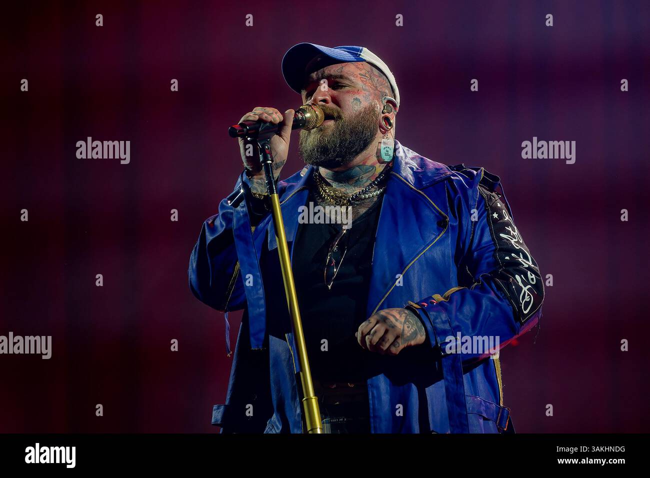 LONDON, ENGLAND: Teddy Swims peforms at Wembley Arena. Featuring: Teddy ...