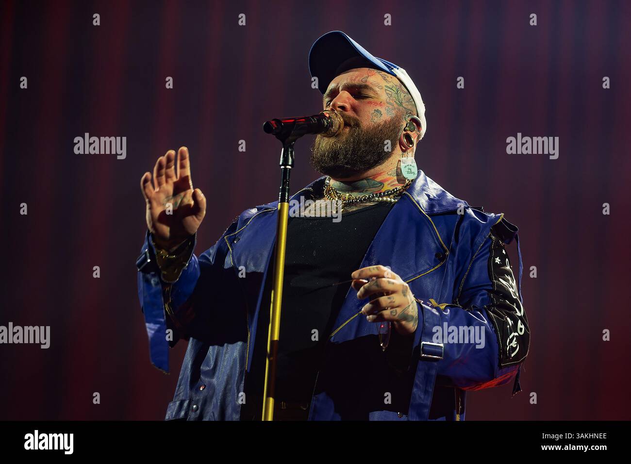 LONDON, ENGLAND: Teddy Swims peforms at Wembley Arena. Featuring: Teddy ...