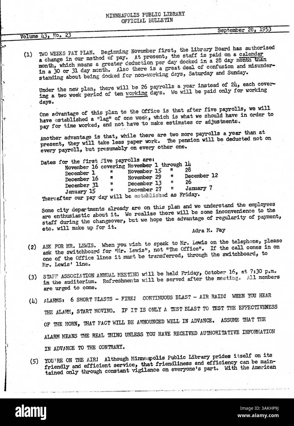 The Minneapolis Public Library’s 1953 bulletin offers updates for staff ...