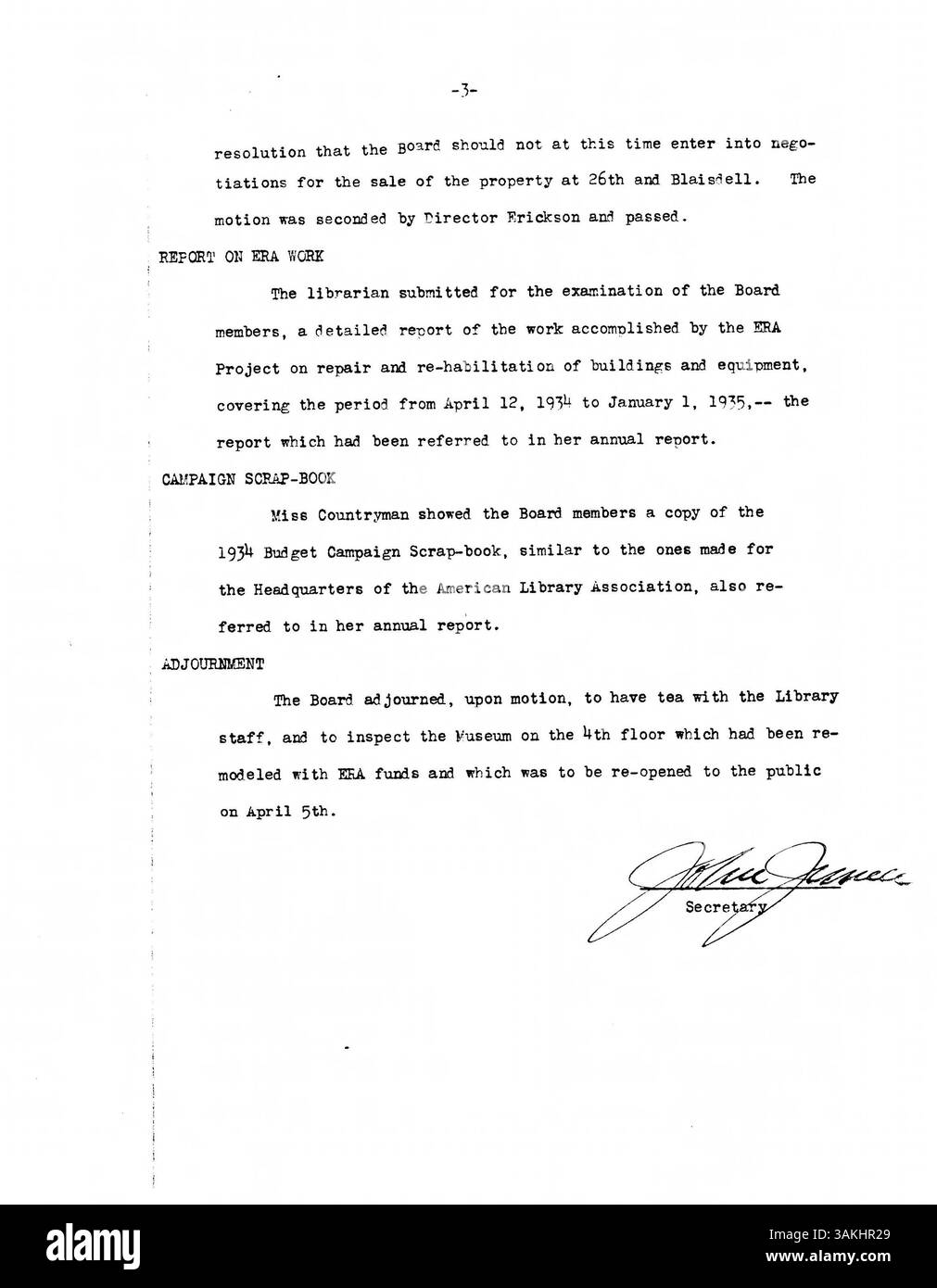 The 1935 meeting minutes of the Minneapolis Public Library Board of ...