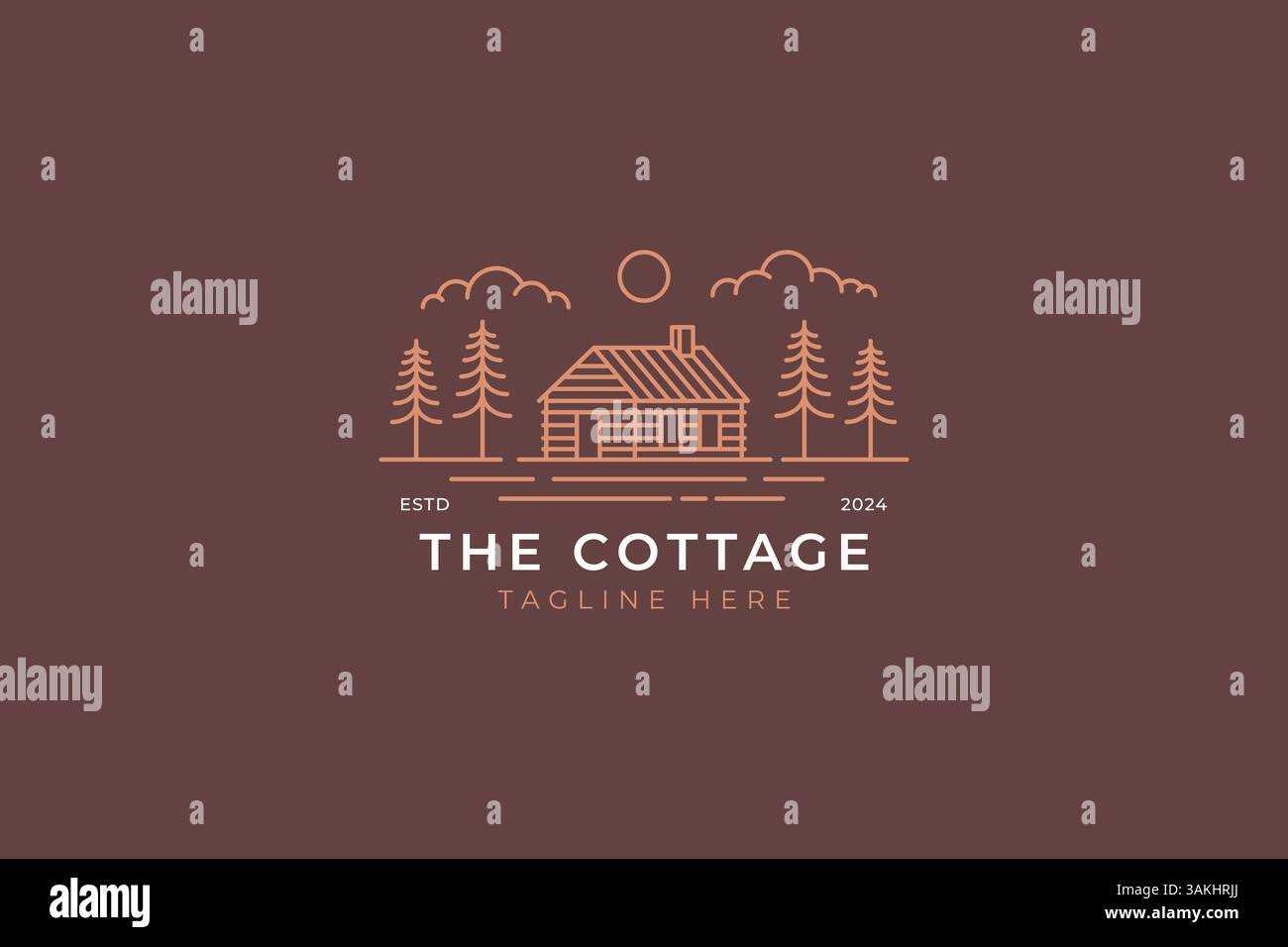 Cottage logo hut forest hi-res stock photography and images - Alamy