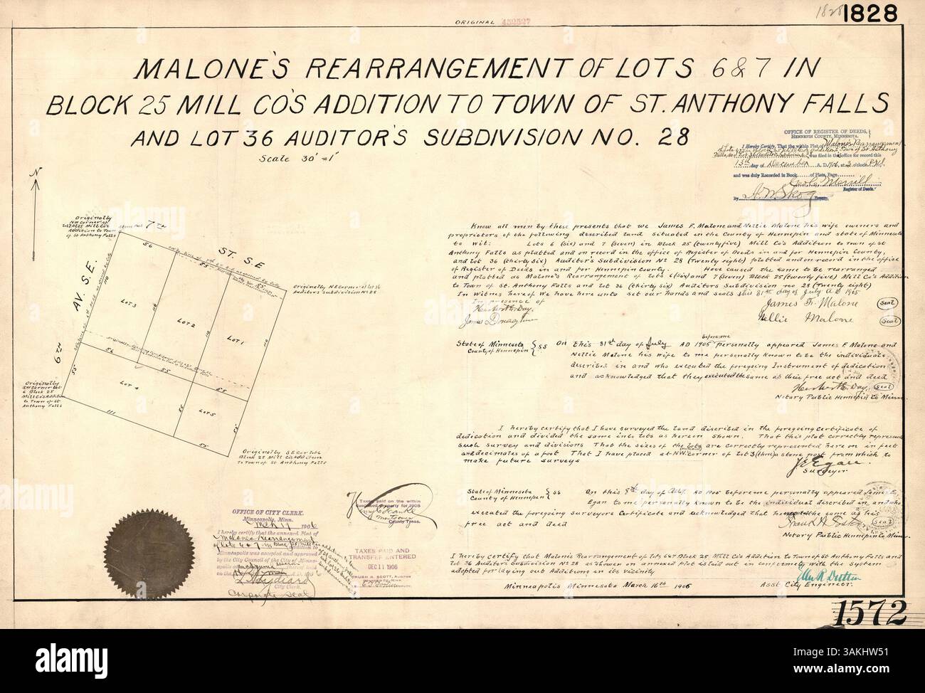 This document shows the real estate rearrangement of Lots 6 & 7 in ...