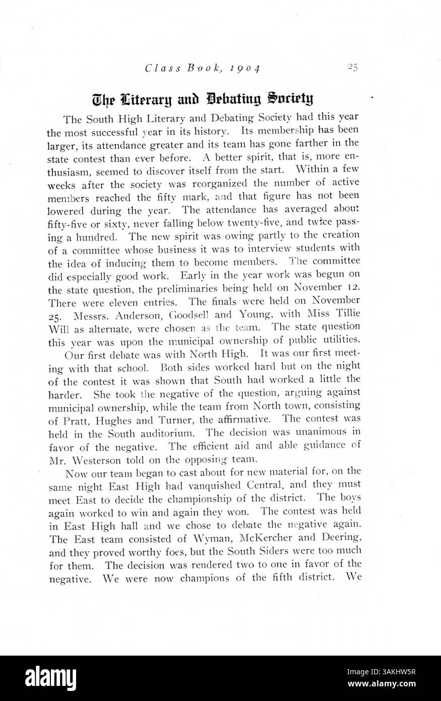 The 1904 South High yearbook features documentation of the school's ...