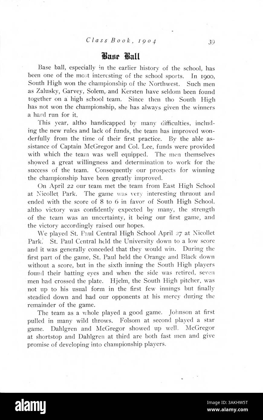 The 1904 South High Yearbook from Hennepin County features the students ...