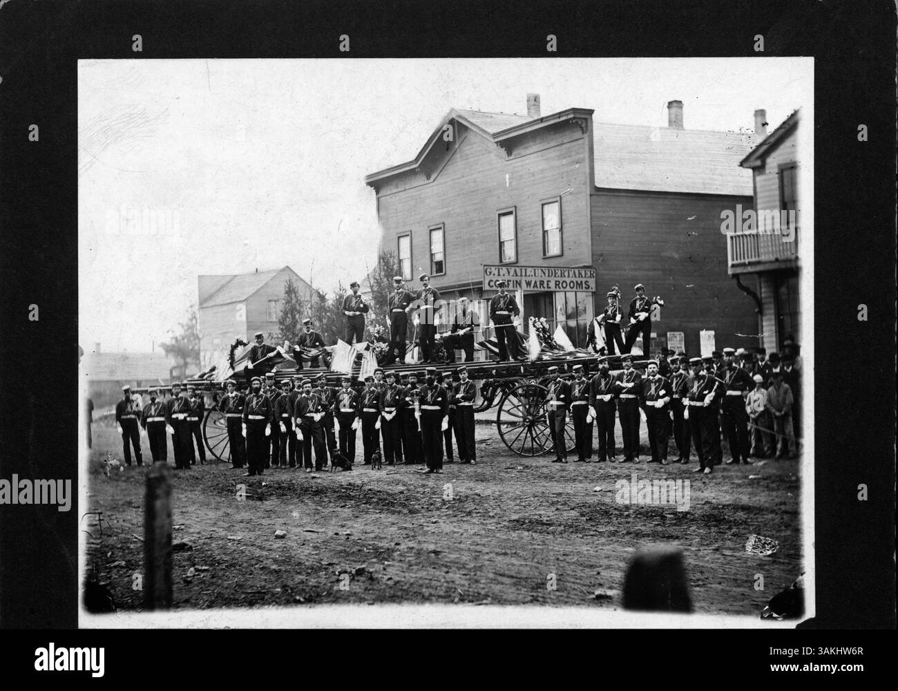 Early fire truck Black and White Stock Photos & Images - Alamy