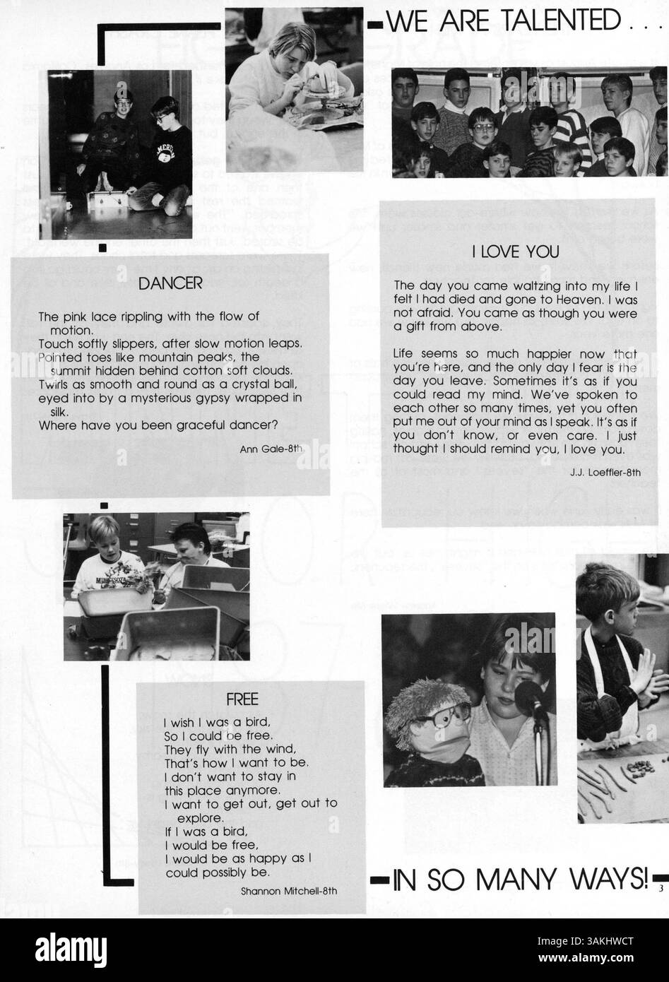 This junior high school yearbook documents the students, teachers, clubs, athletics, and events ...