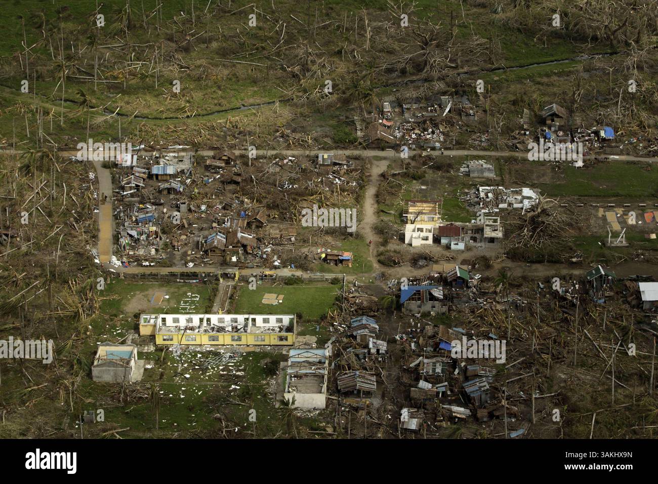 Nov. 19, 2013 - Basay, Samar, Philippines - n Arial view of typhoon ...