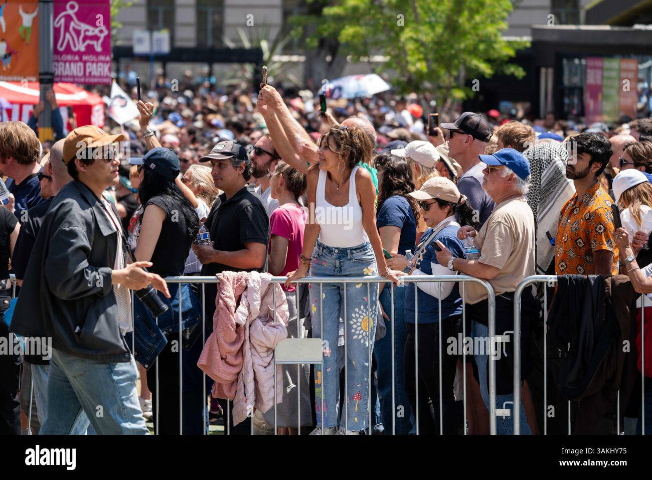 Los Angeles, California, USA. 12th Apr, 2025. People attend the ...