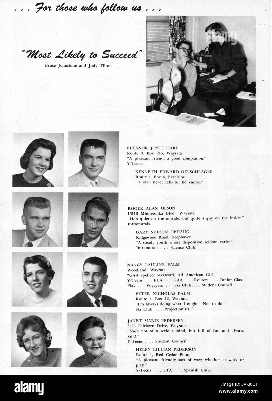 The 1959 Voyageur yearbook from Minnetonka High School captures the ...