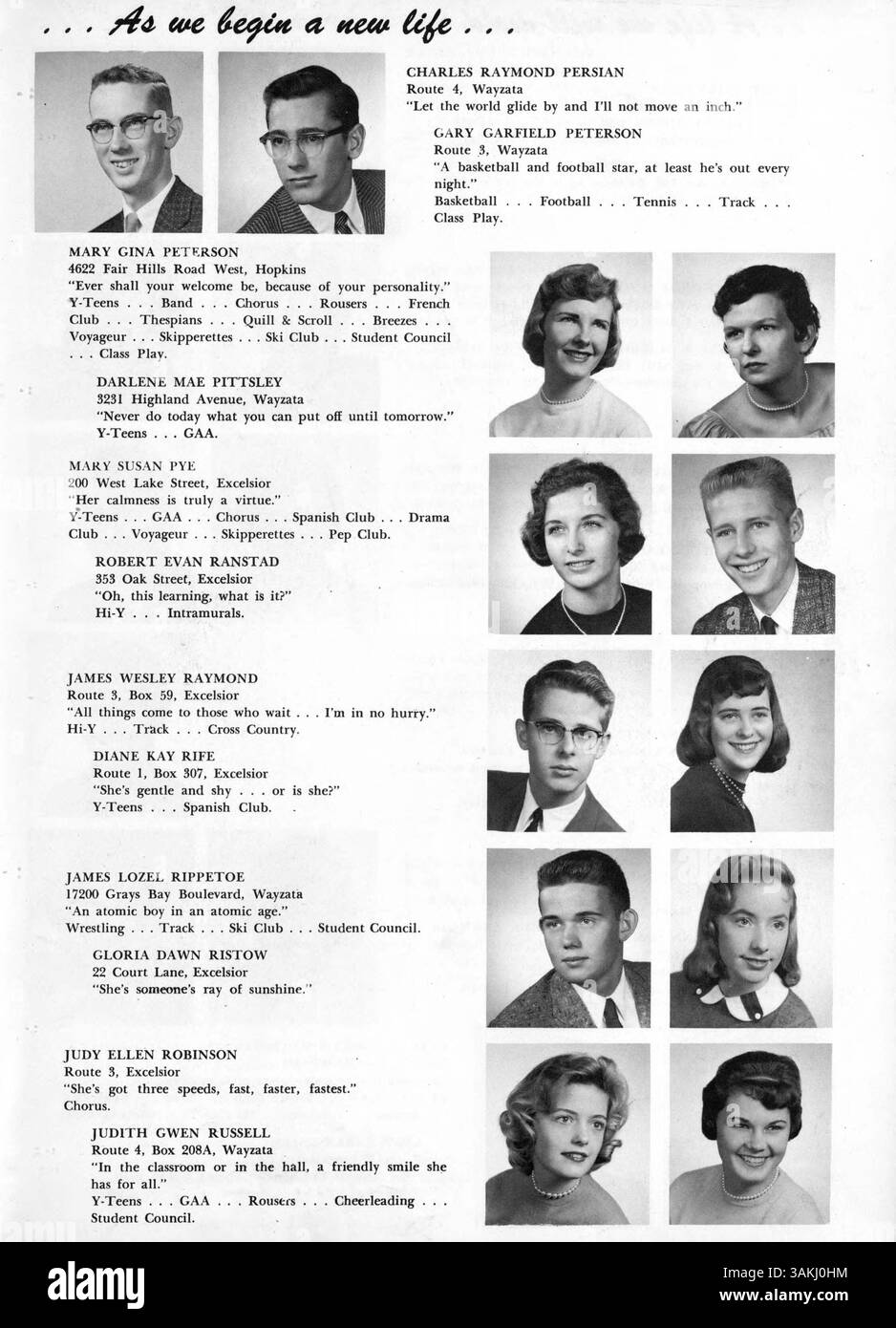 The 1959 Voyageur yearbook from Minnetonka High School captures the ...