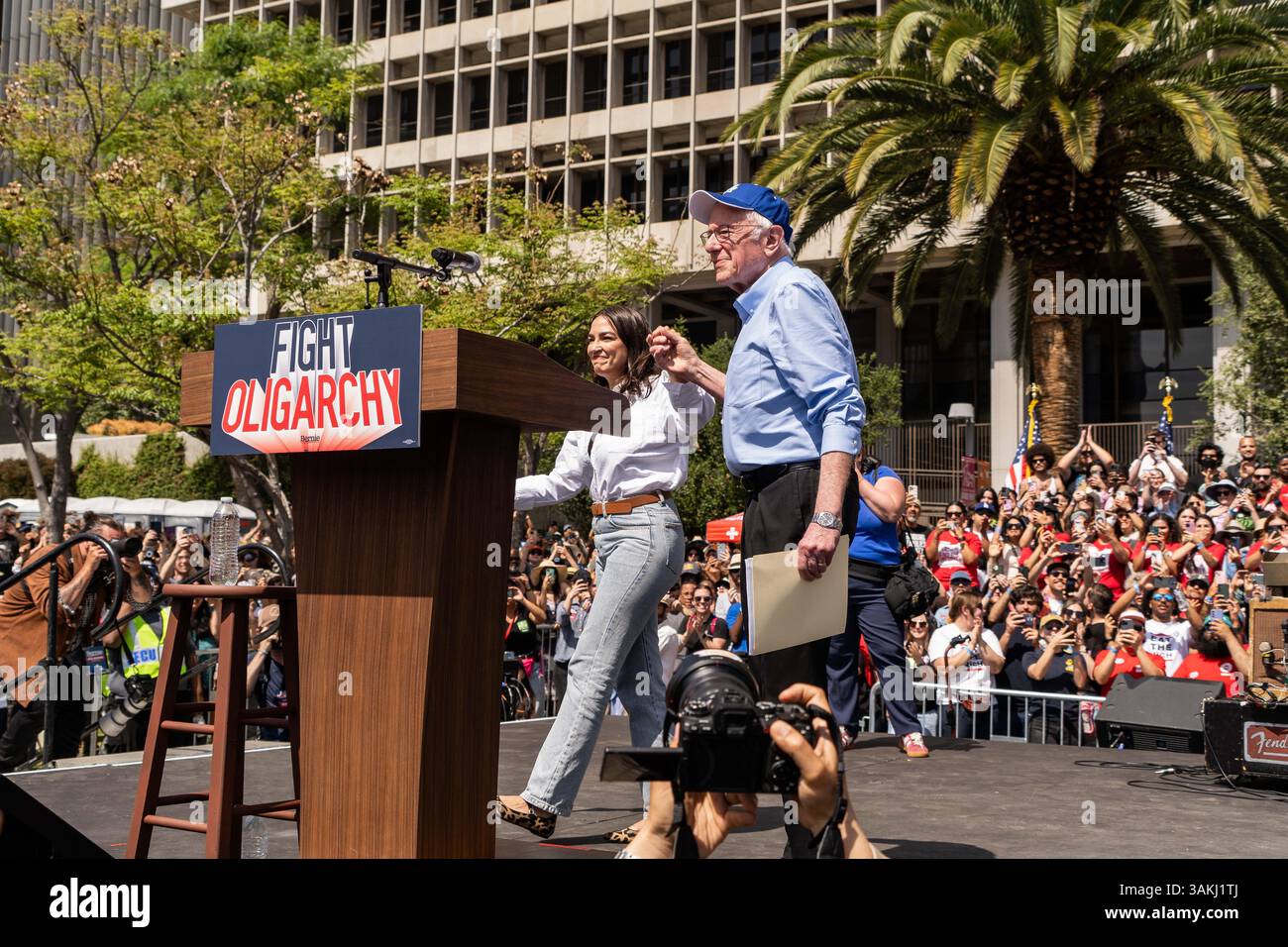 Los Angeles, California, USA. 12th Apr, 2025. Senator BERNIE SANDERS ...