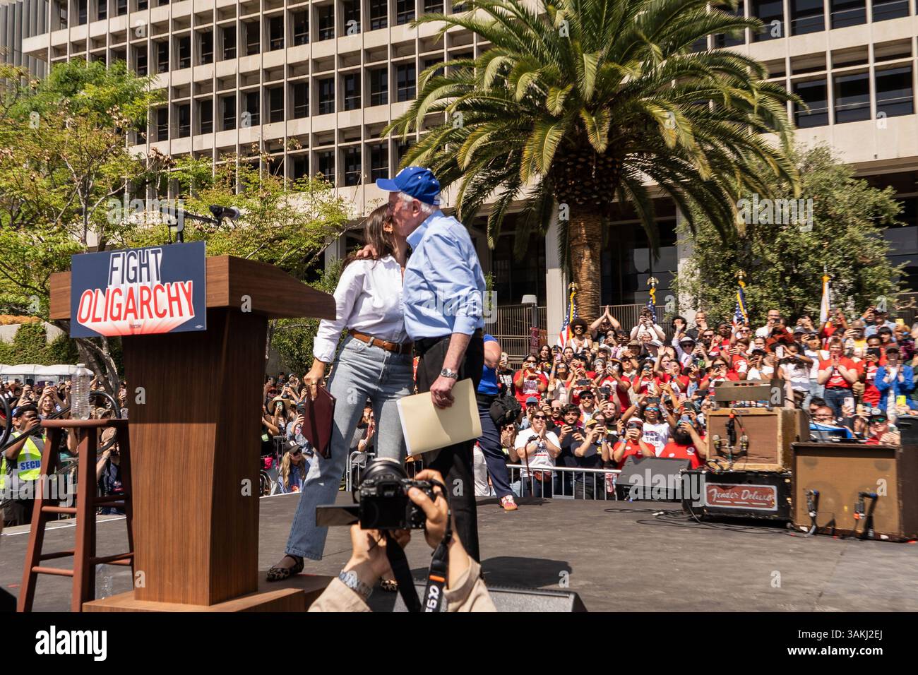 Los Angeles, California, USA. 12th Apr, 2025. Senator BERNIE SANDERS ...
