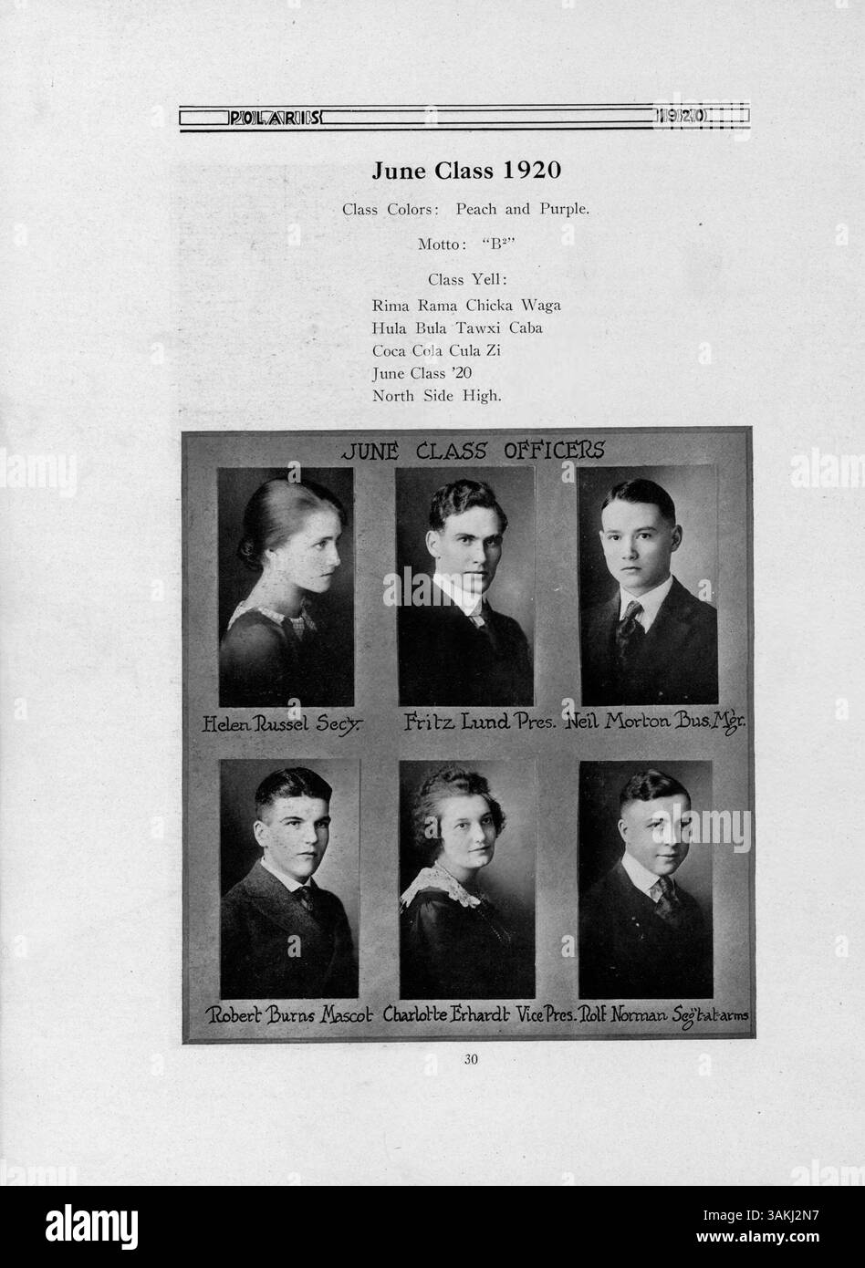 The 1920 North High Yearbook, titled Polaris, captures key moments from ...