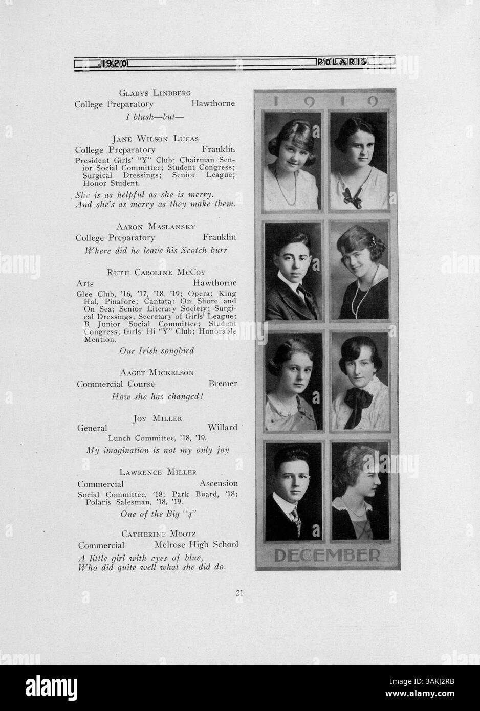 The 1920 North High Yearbook 'Polaris' serves as a historical record ...