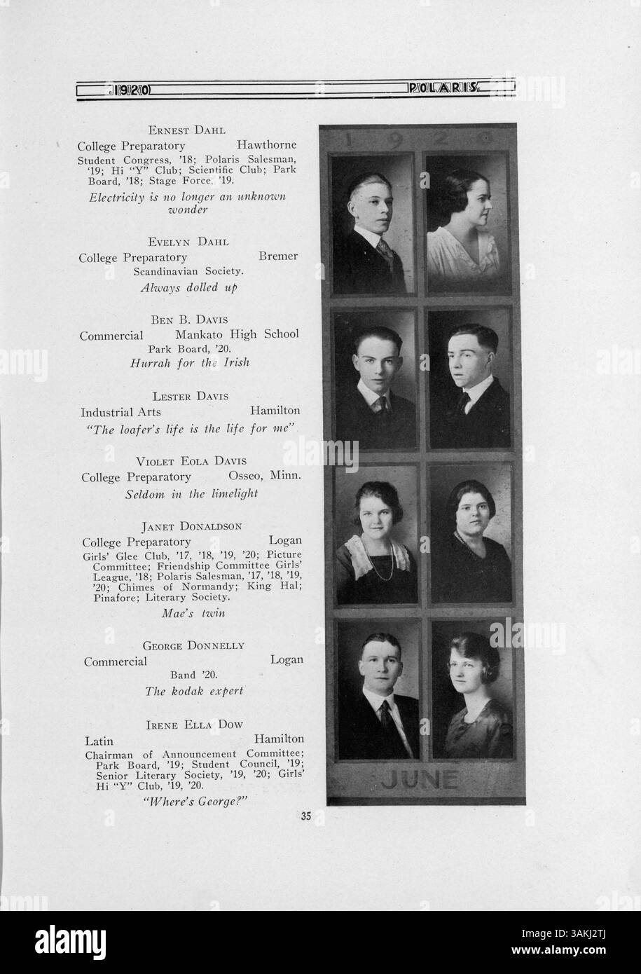 The 1920 Polaris Yearbook from North High School showcases key moments ...