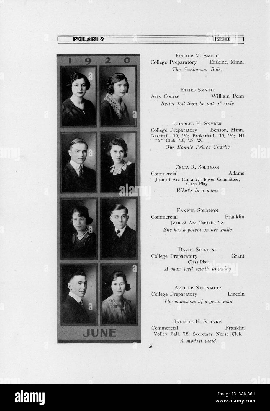 The 1920 Polaris Yearbook from North High School captures the 1919-1920 ...