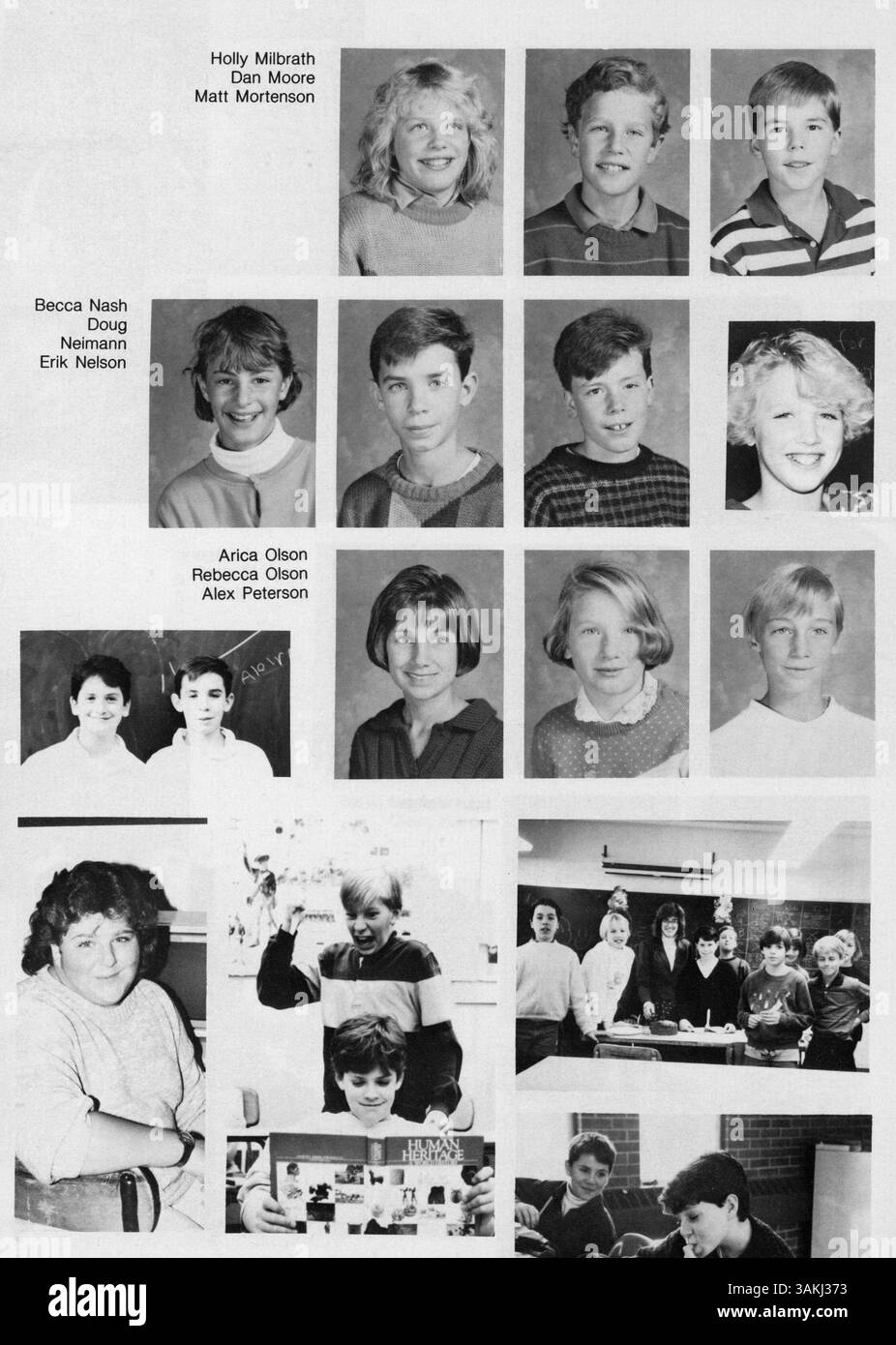 Blake Middle School's 1987 yearbook features images from student and ...