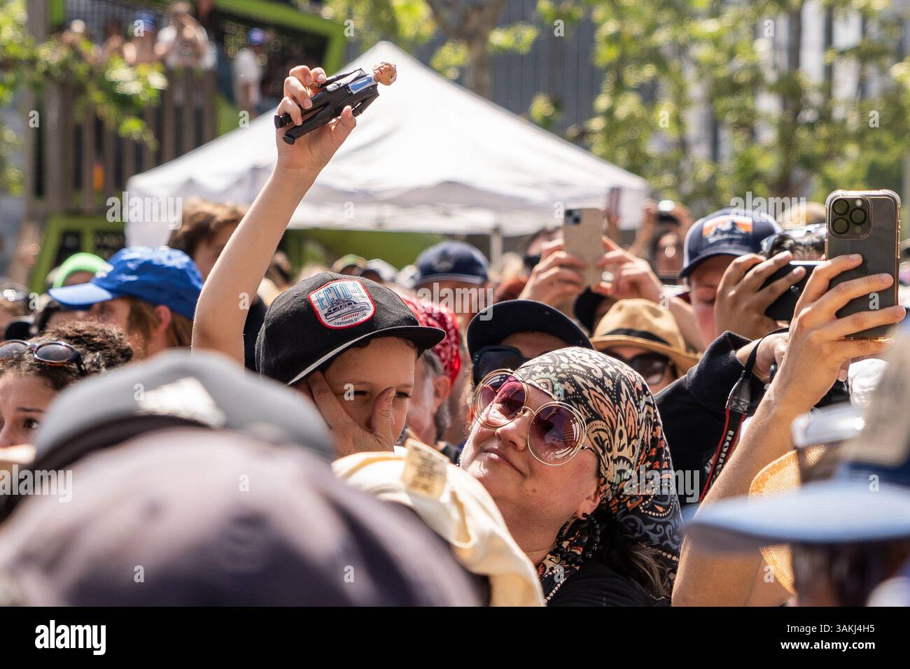 Los Angeles, California, USA. 12th Apr, 2025. People attend the ...