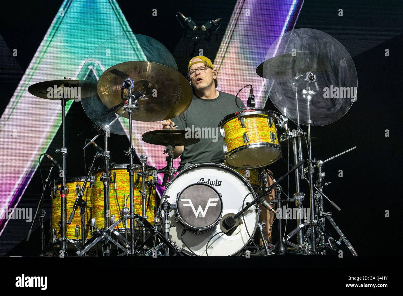 Patrick Wilson of Weezer performs during the first weekend of the ...