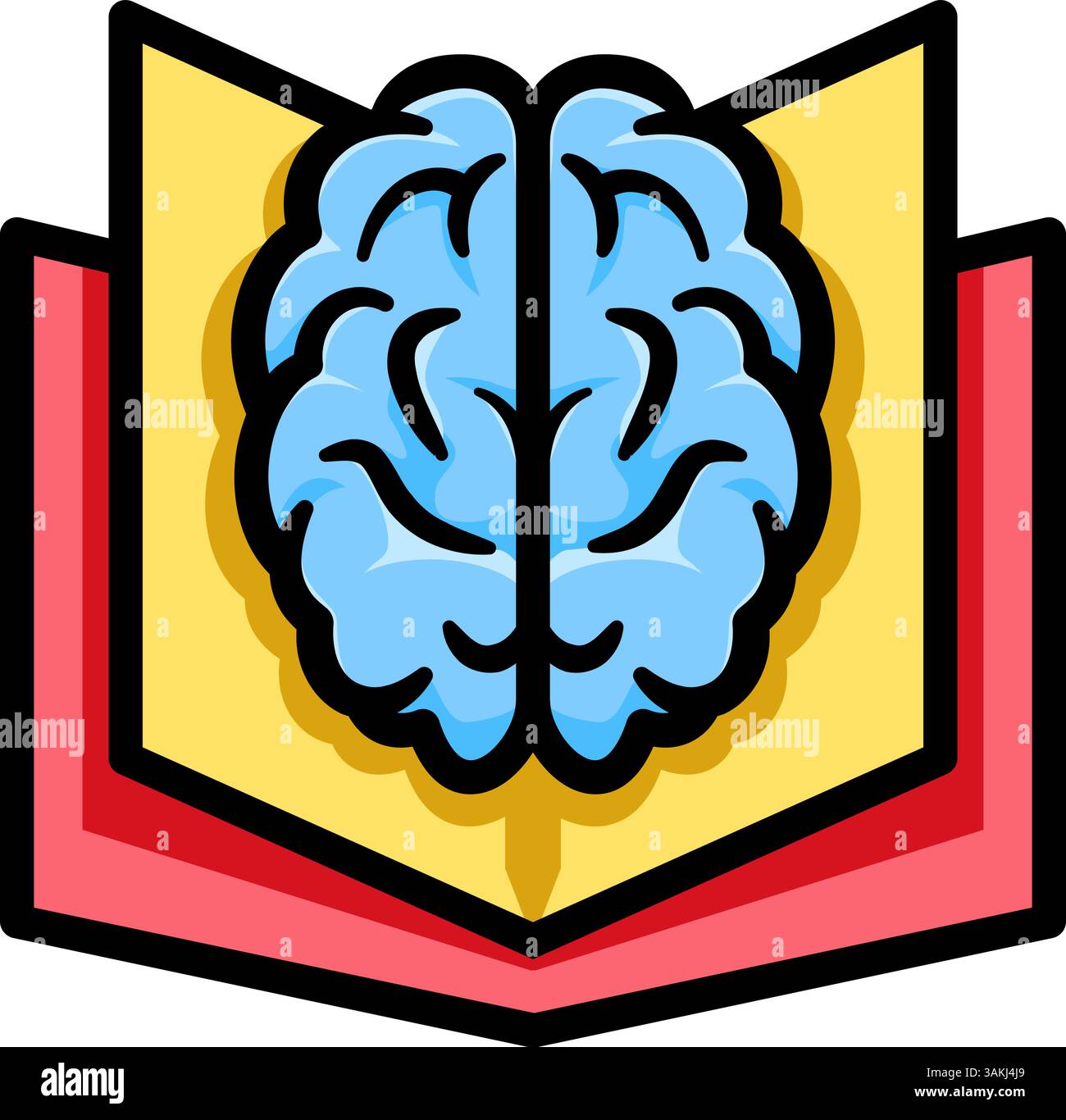 Book and Brain Icon Knowledge Source Library Logo Symbol Stock Vector ...