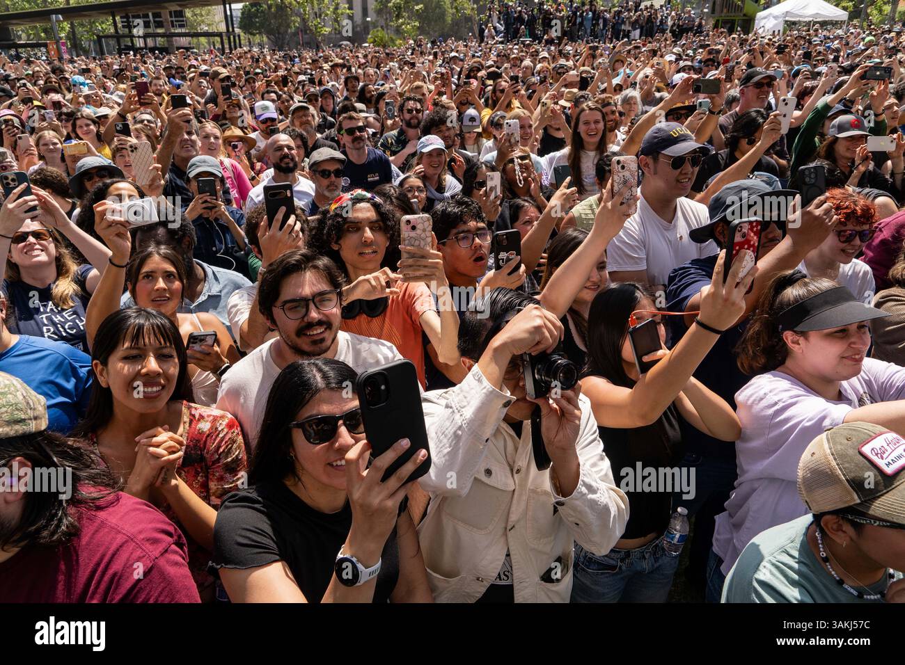 Los Angeles, California, USA. 12th Apr, 2025. People attend the ...