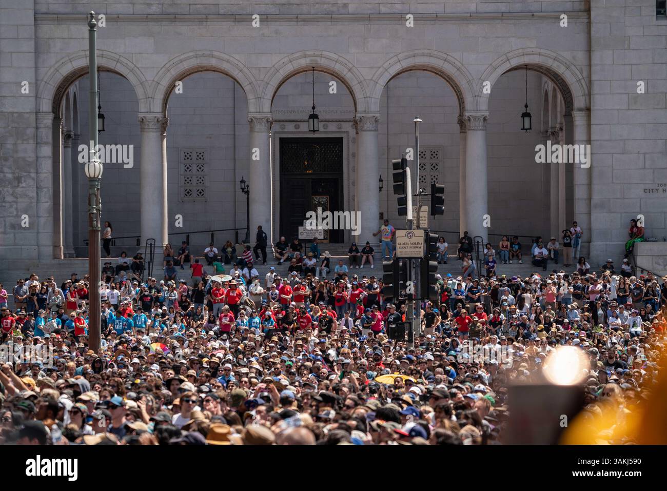 Los Angeles, California, USA. 12th Apr, 2025. People attend the ...