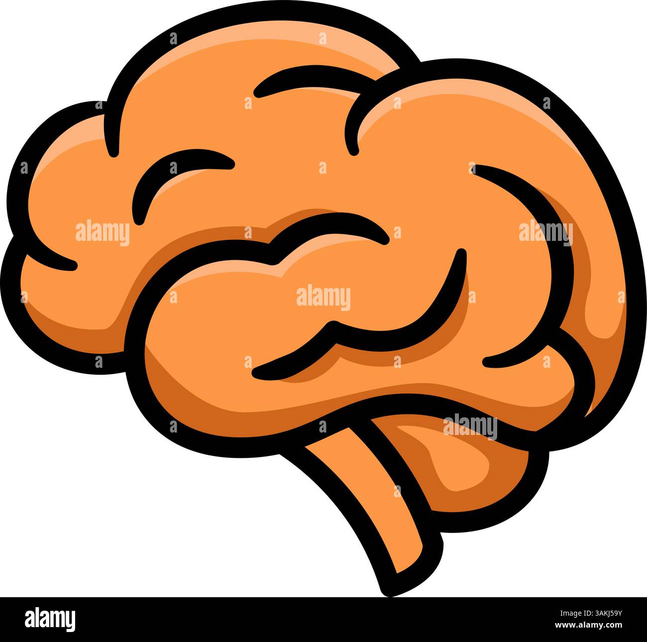 Human brain icon. Simple brain symbol side view. Mind logo sign solid ...