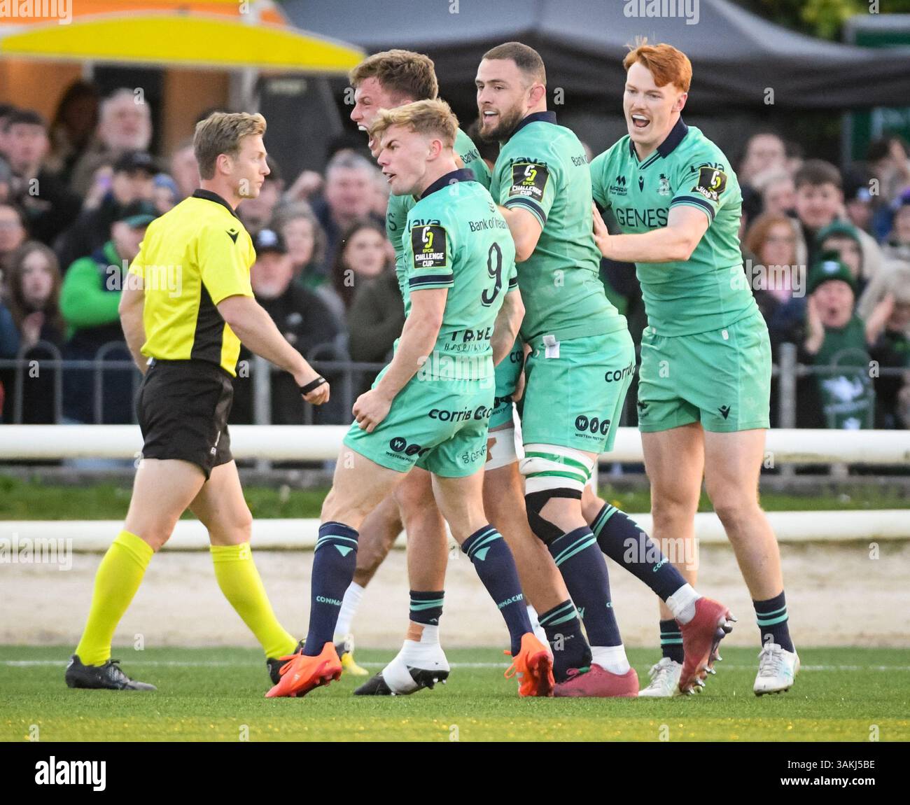 Galway, Ireland. 12th April, 2025. Connacht's Cian Prendergast ...