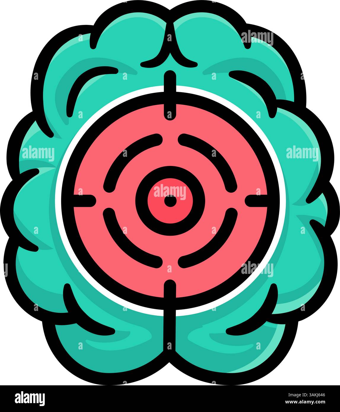 Aim Brain Icon. Bulls eye for focus to goal and target logo symbol ...
