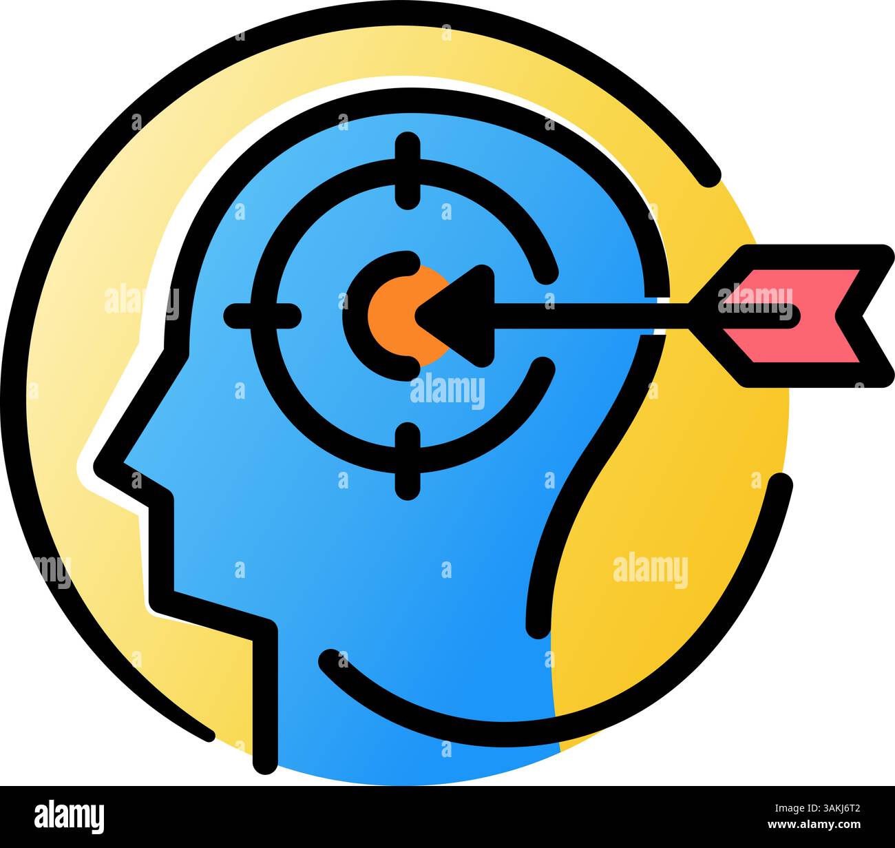 Head with gear icon. Symbols of forward thinking, intelligence ...