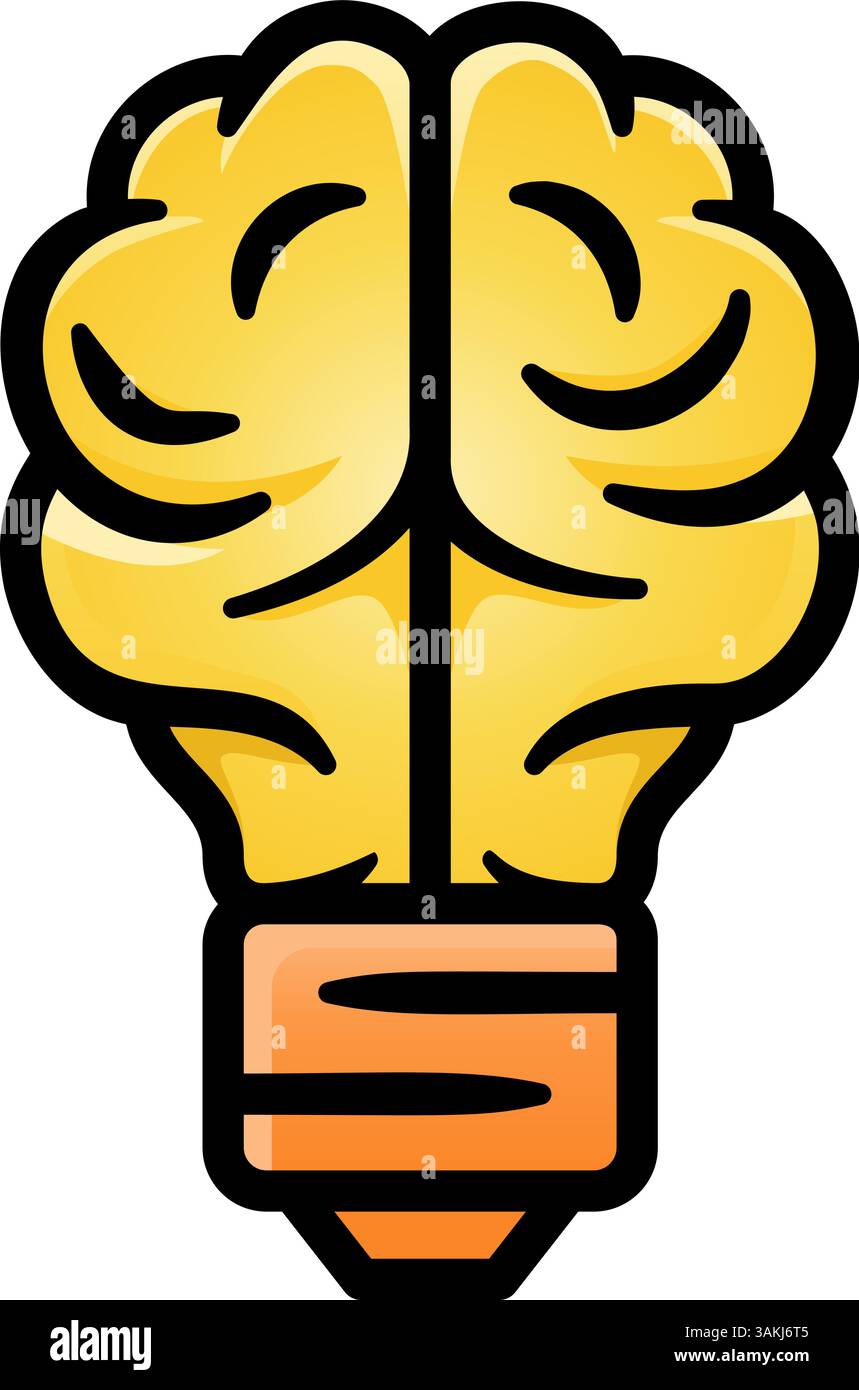 Brain in light bulb icon. Symbol of innovation, solution, education logo Stock Vector Image ...