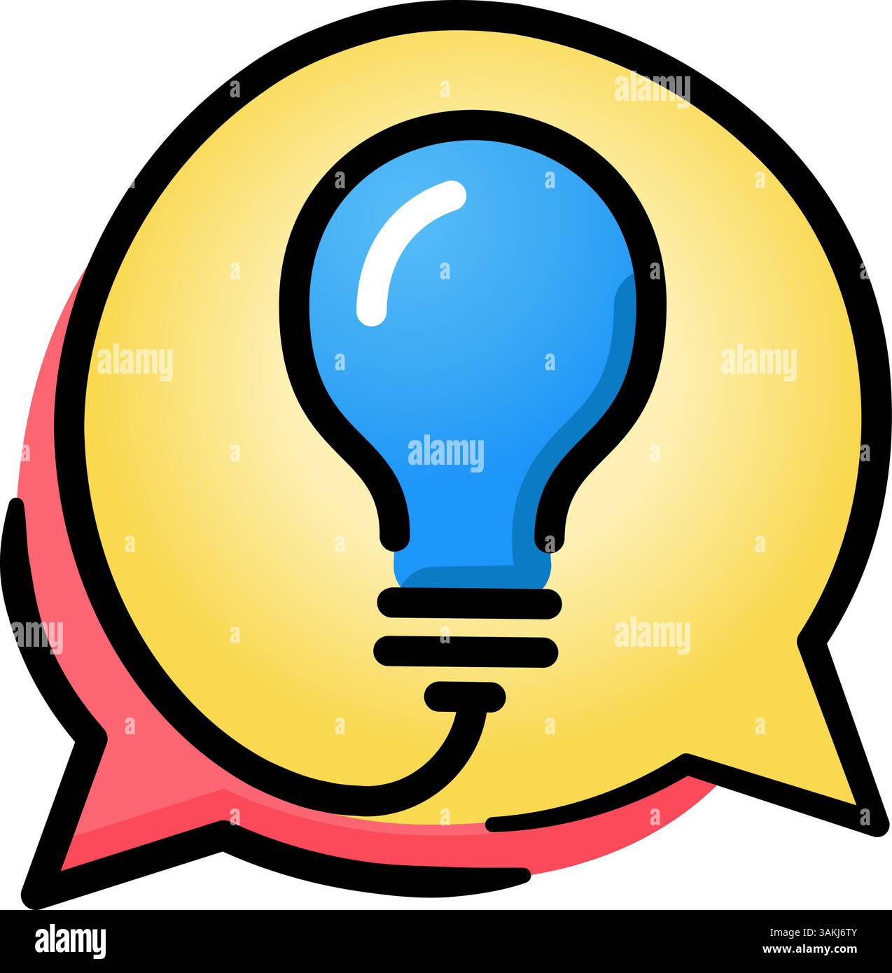 A icon blending speech bubbles with a brain and light bulb, symbolizing creative discussions ...