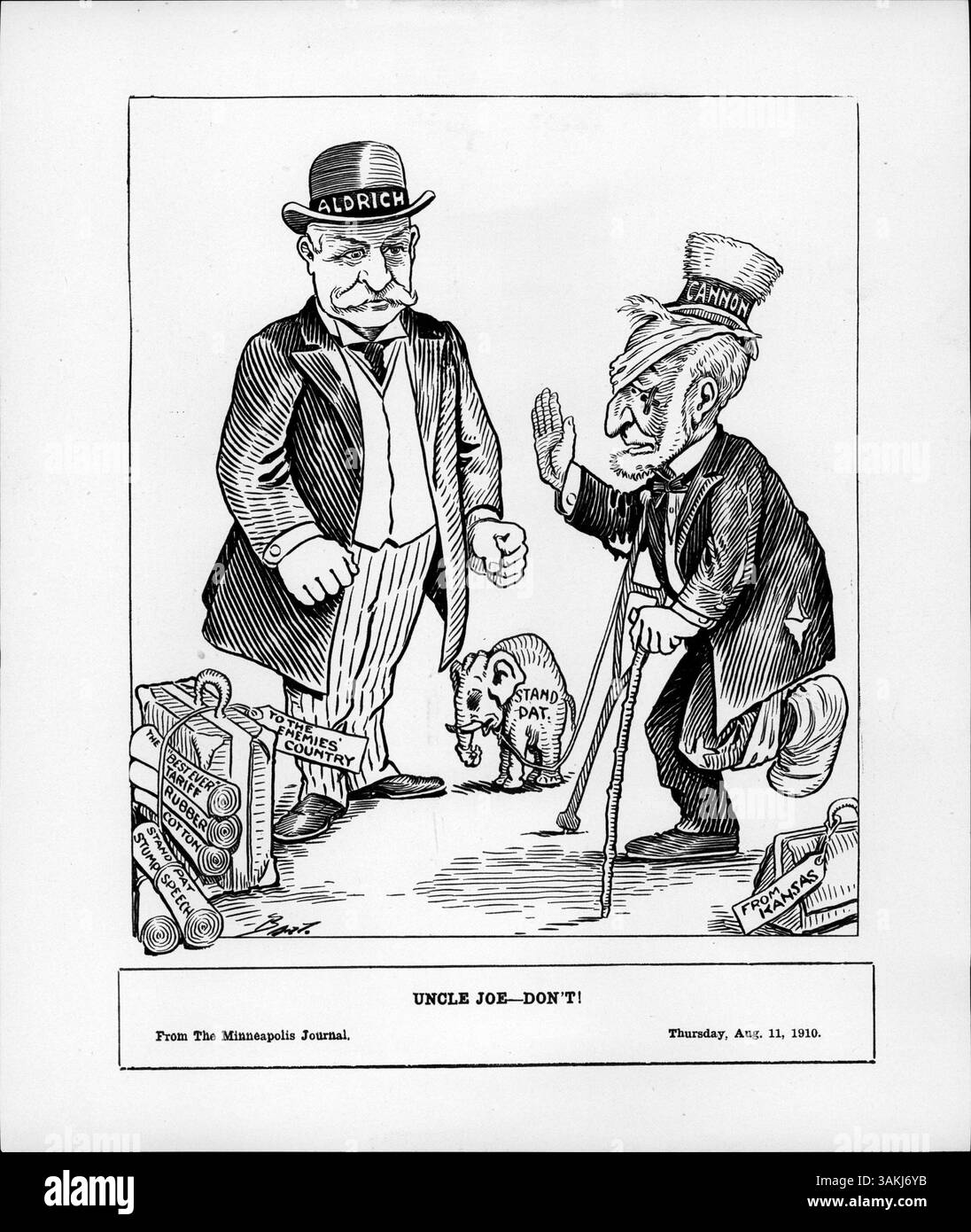 This satirical political cartoon from the early 1900s depicts Joseph ...
