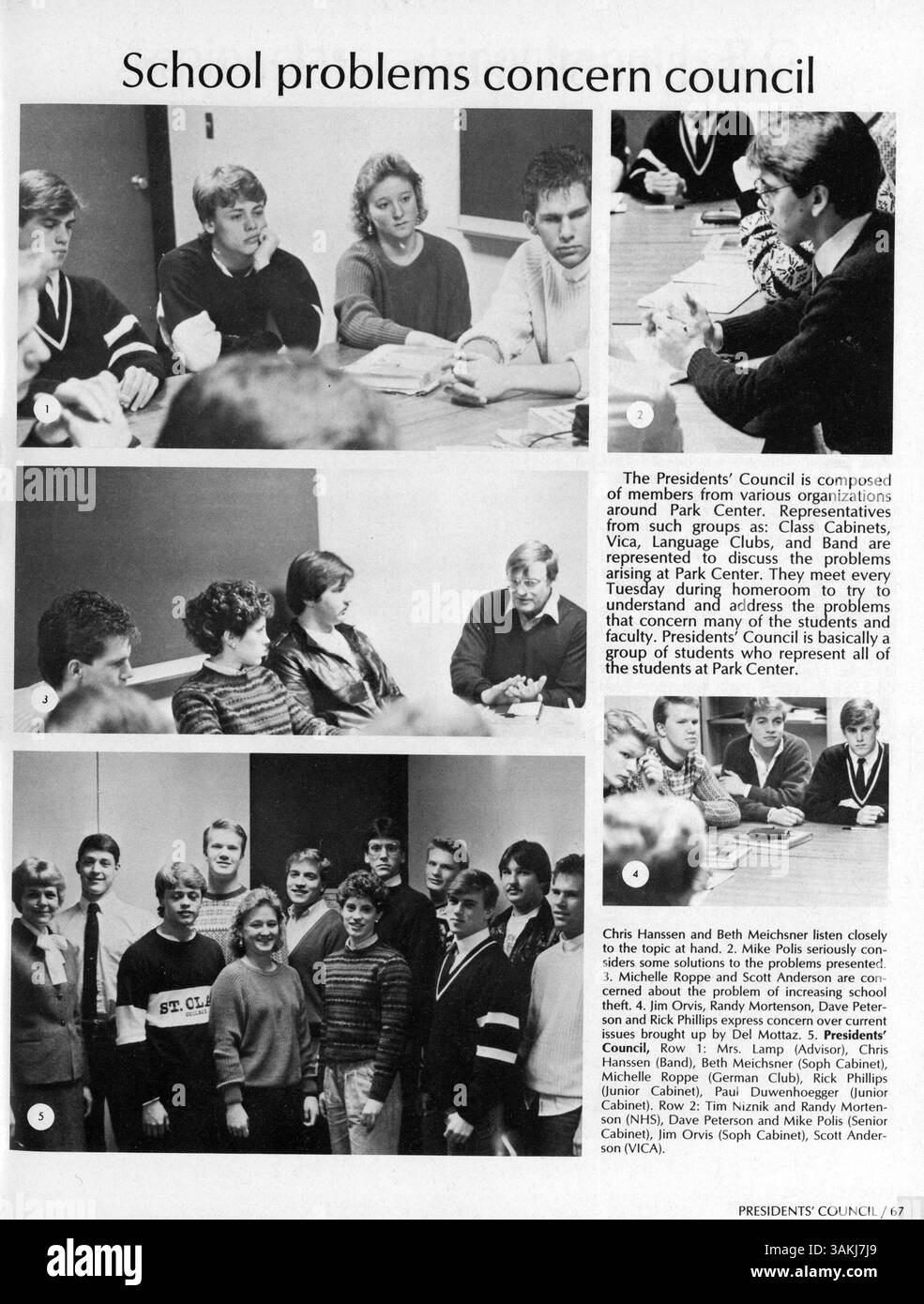 The 1986 Park Center High Yearbook, 'Nineteen Eighty Six Pirate,' features the students ...